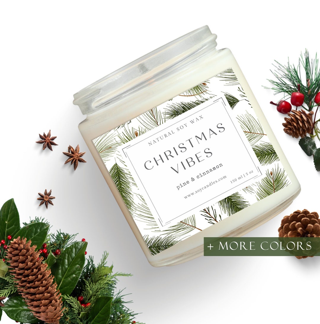 Christmas Candle Stickers, Personalized Stickers for Gift Candles, 48 ...