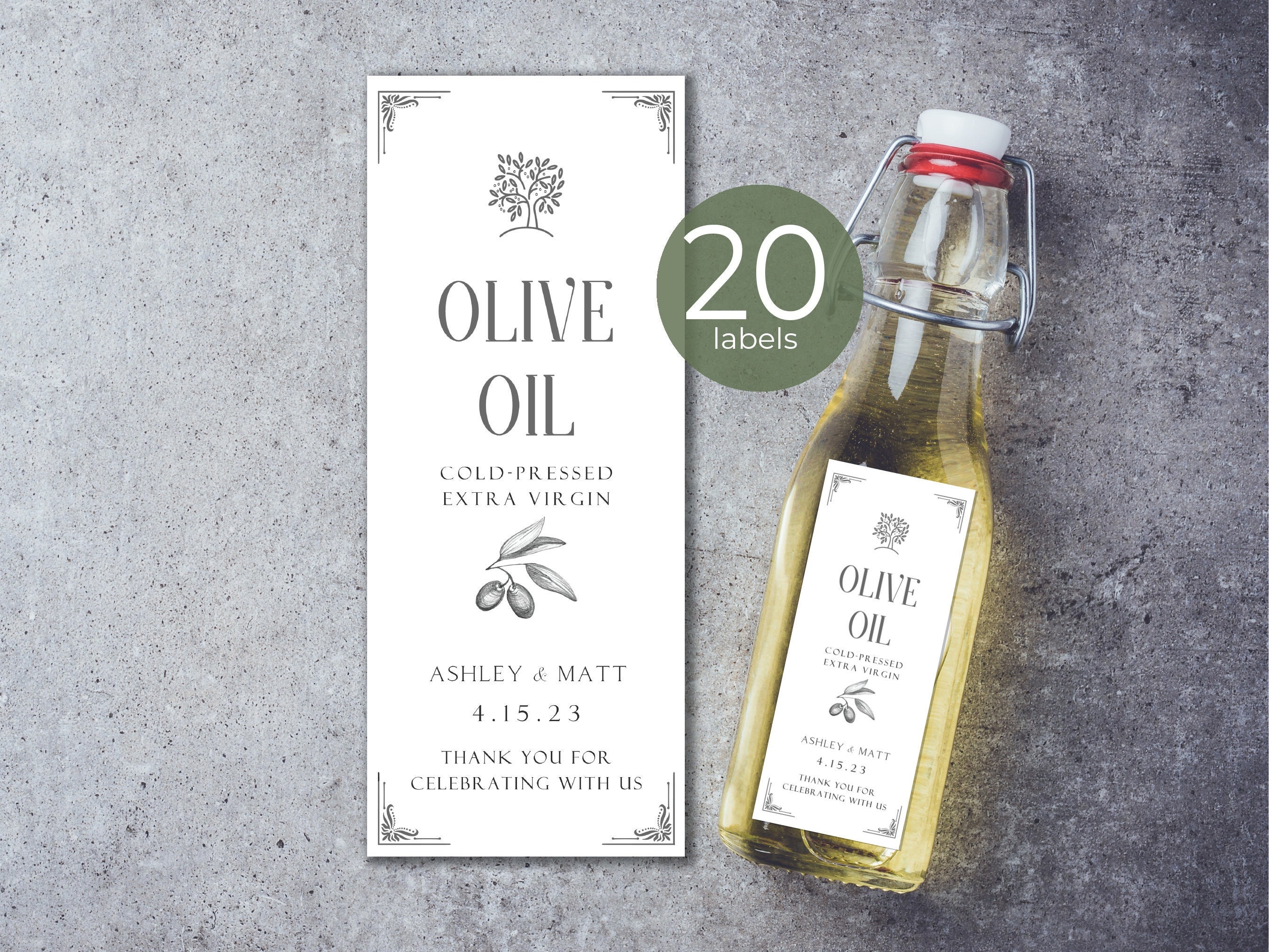 Olive Oil Bottle Labels