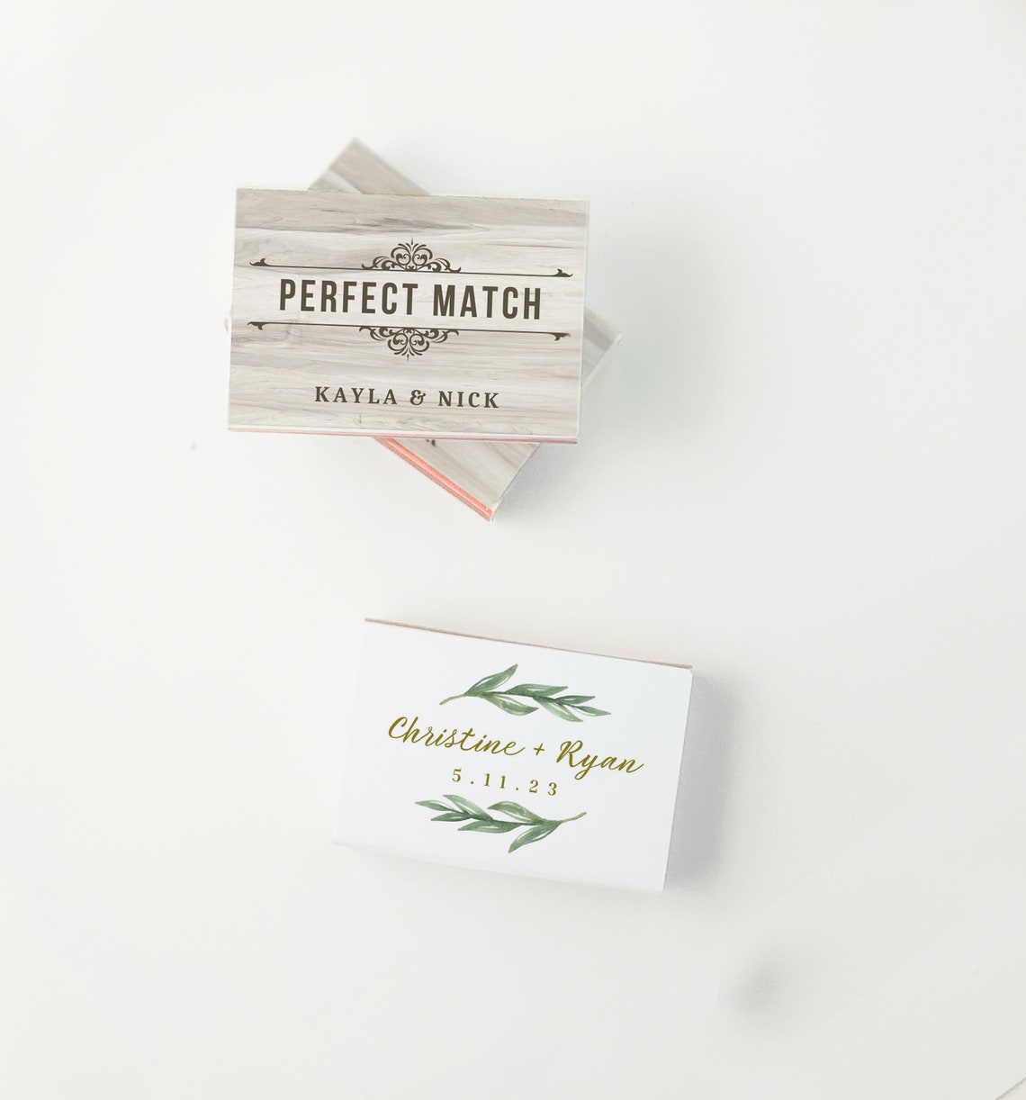 Wedding Matches Personalized Match Boxes Greenery a Perfect - Etsy