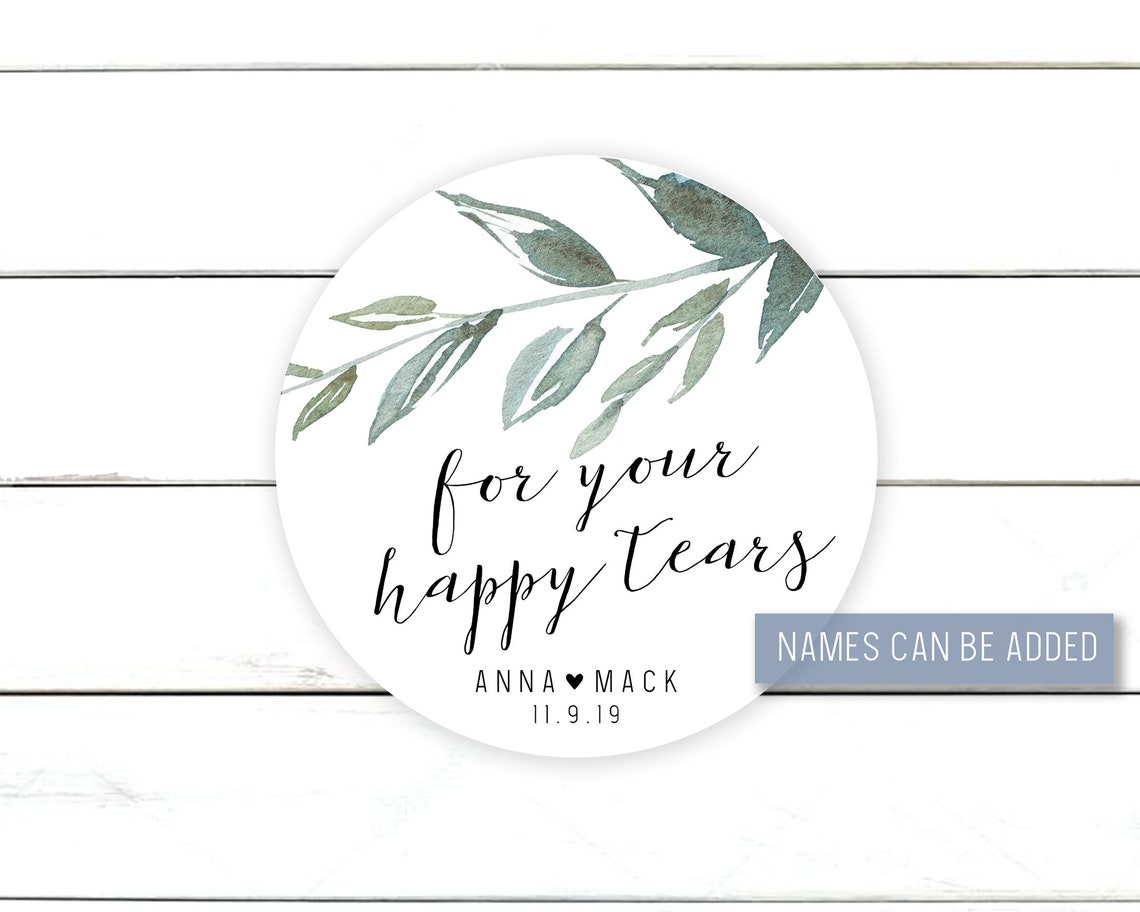 For Your Happy Tears Stickers Tissue Pack Labels Wedding | Etsy