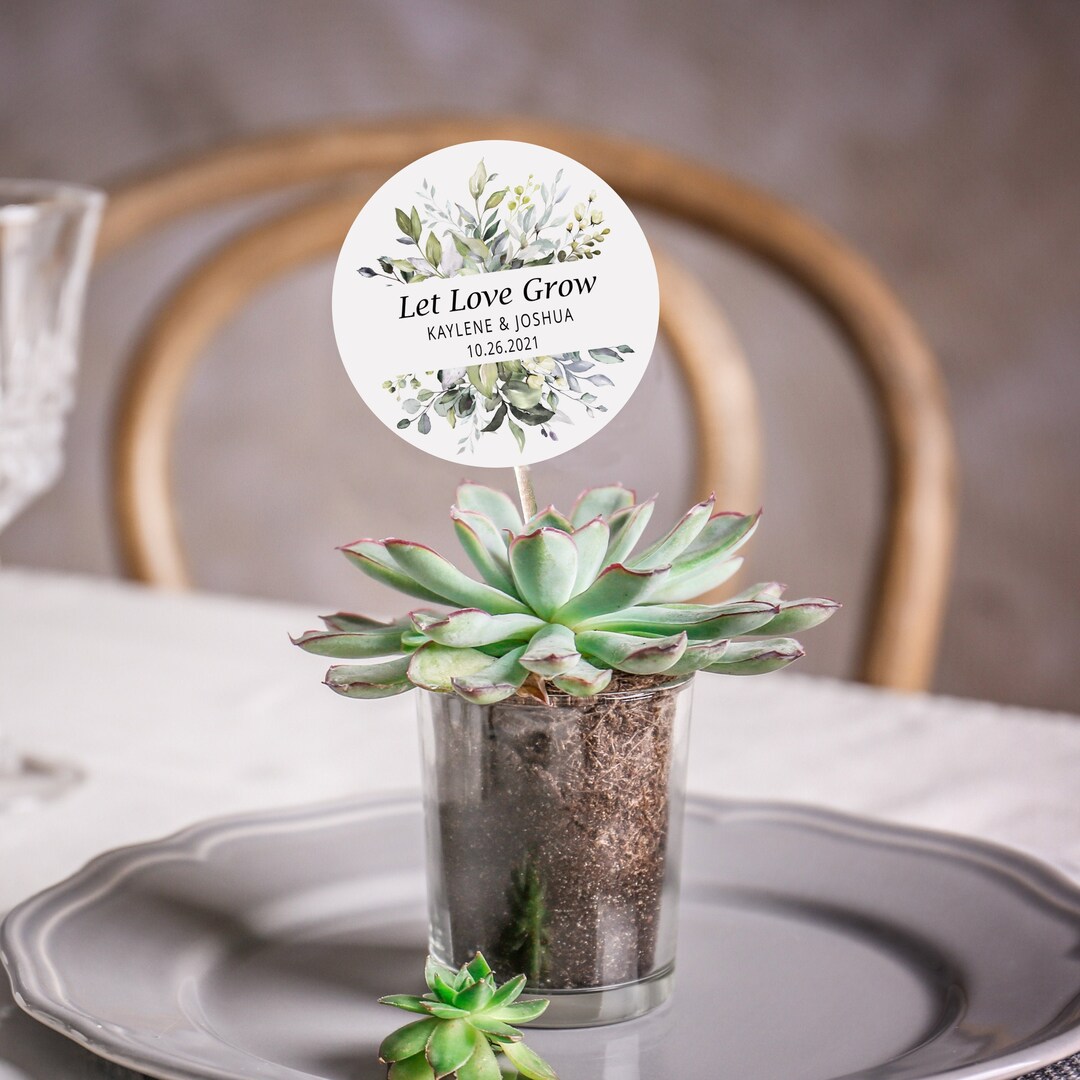 Wedding Let Love Grow Tags, Greenery Favor Tags for Plant Favors, Party ...
