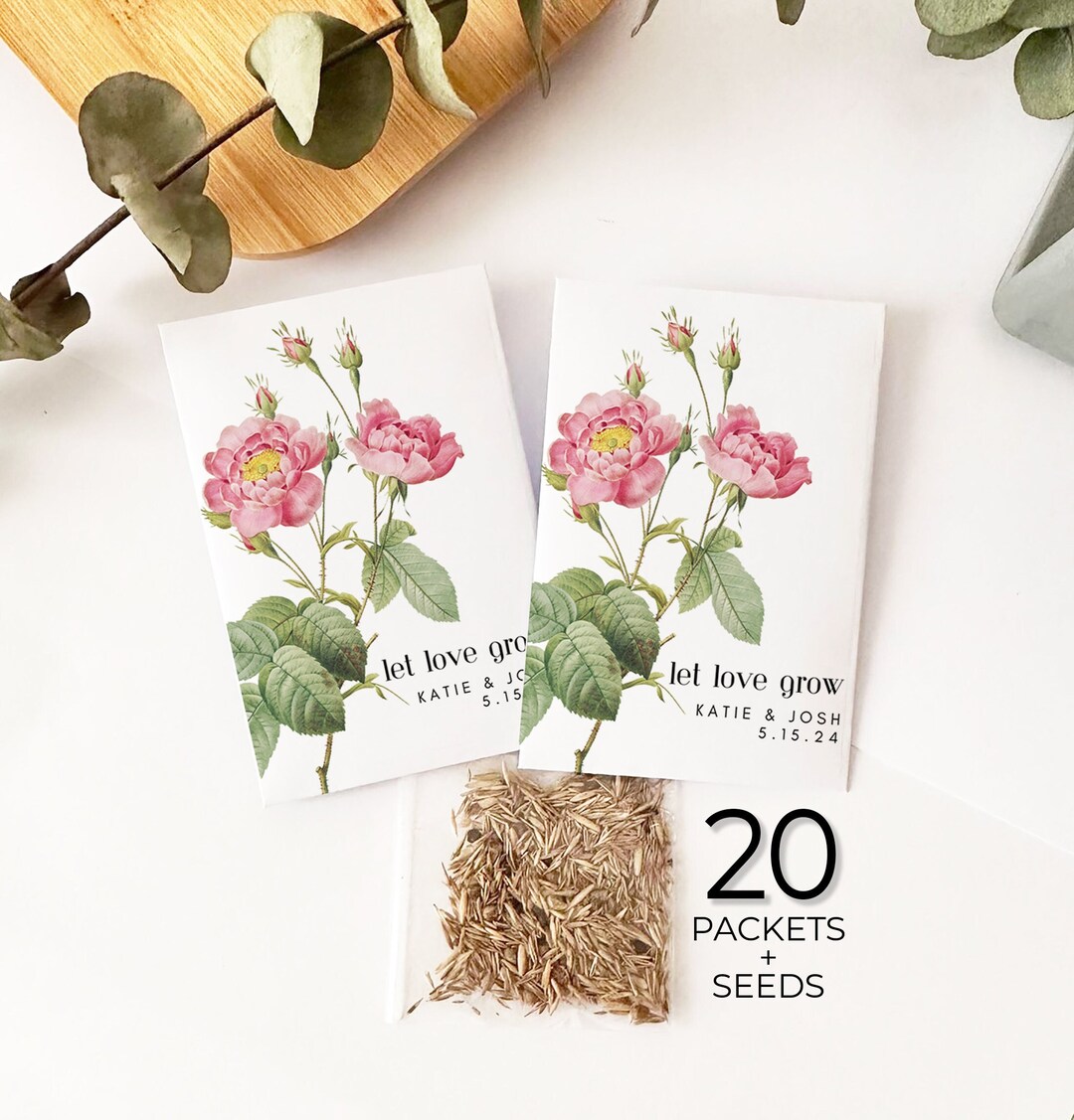 Vintage Shabby Seeds Packets for Wedding Favors, Personalized Seeds ...