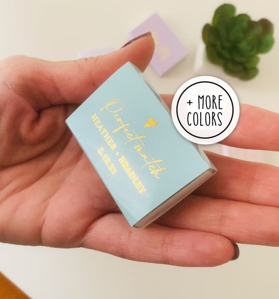 Gold Foil Wedding Matches Personalized Match Boxes a Perfect - Etsy