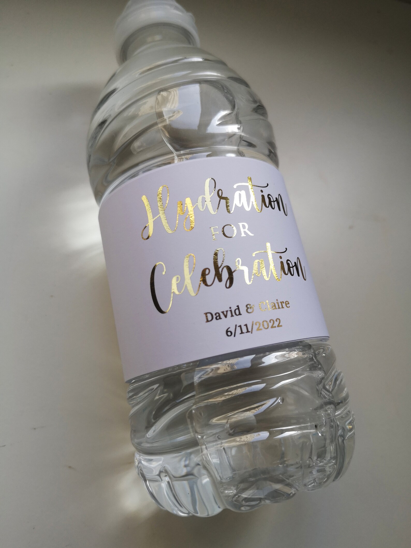 Hydration for Celebration Gold Silver Water Bottle Labels - Etsy