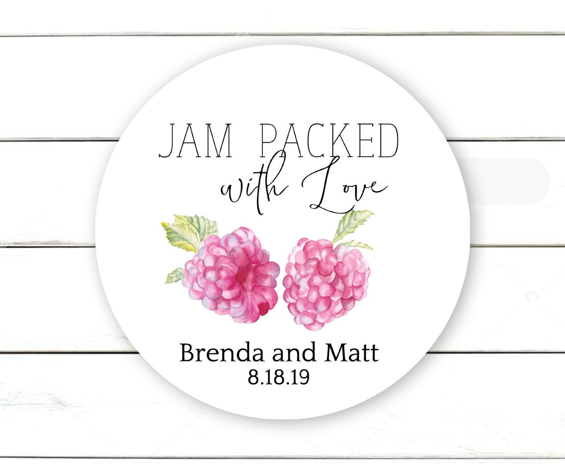 Jam Packed With Love Stickers or Tags Strawberry Peach Jam | Etsy