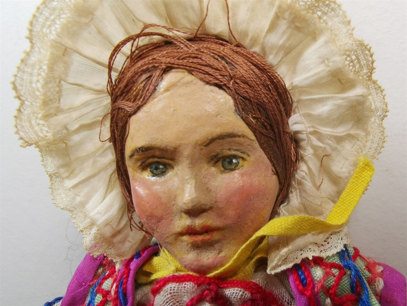 Vintage Doll Paper Mache Cloth Clay Leather Hand Made Original | Etsy