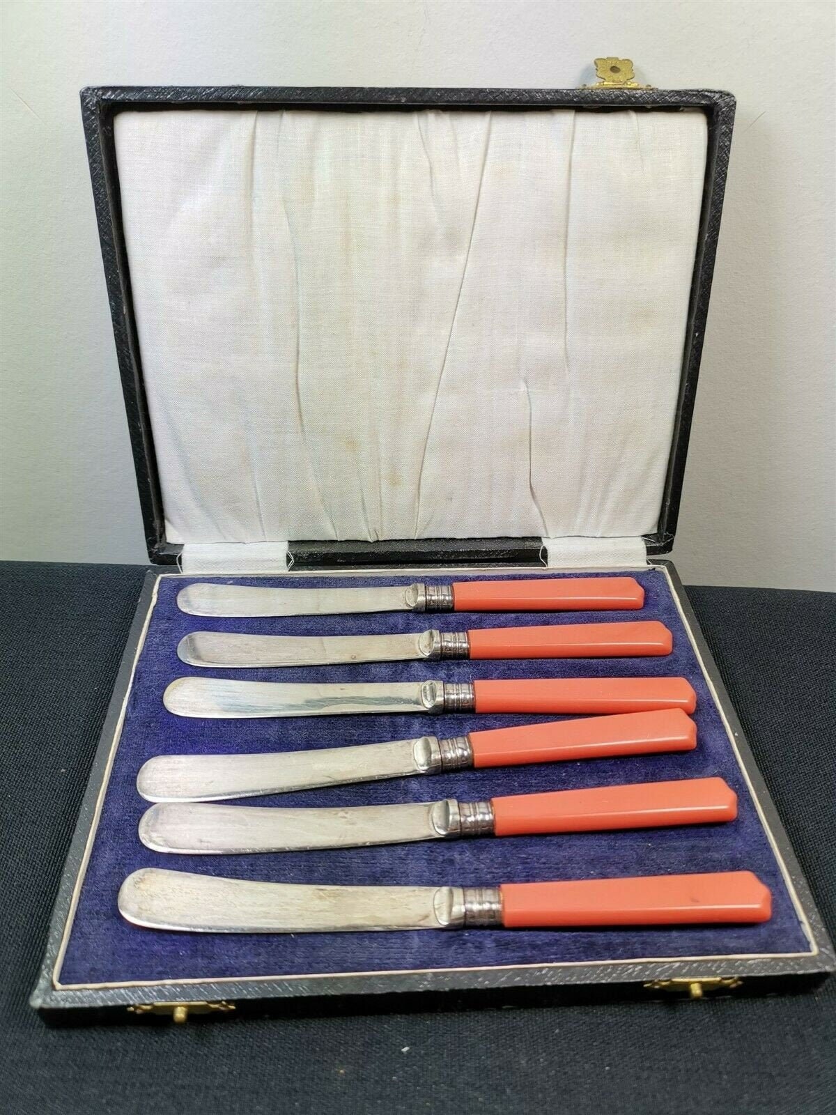 Set of 7 VINTAGE BAKELITE KNIVES Pink Stainless steel Mid Century Home ...