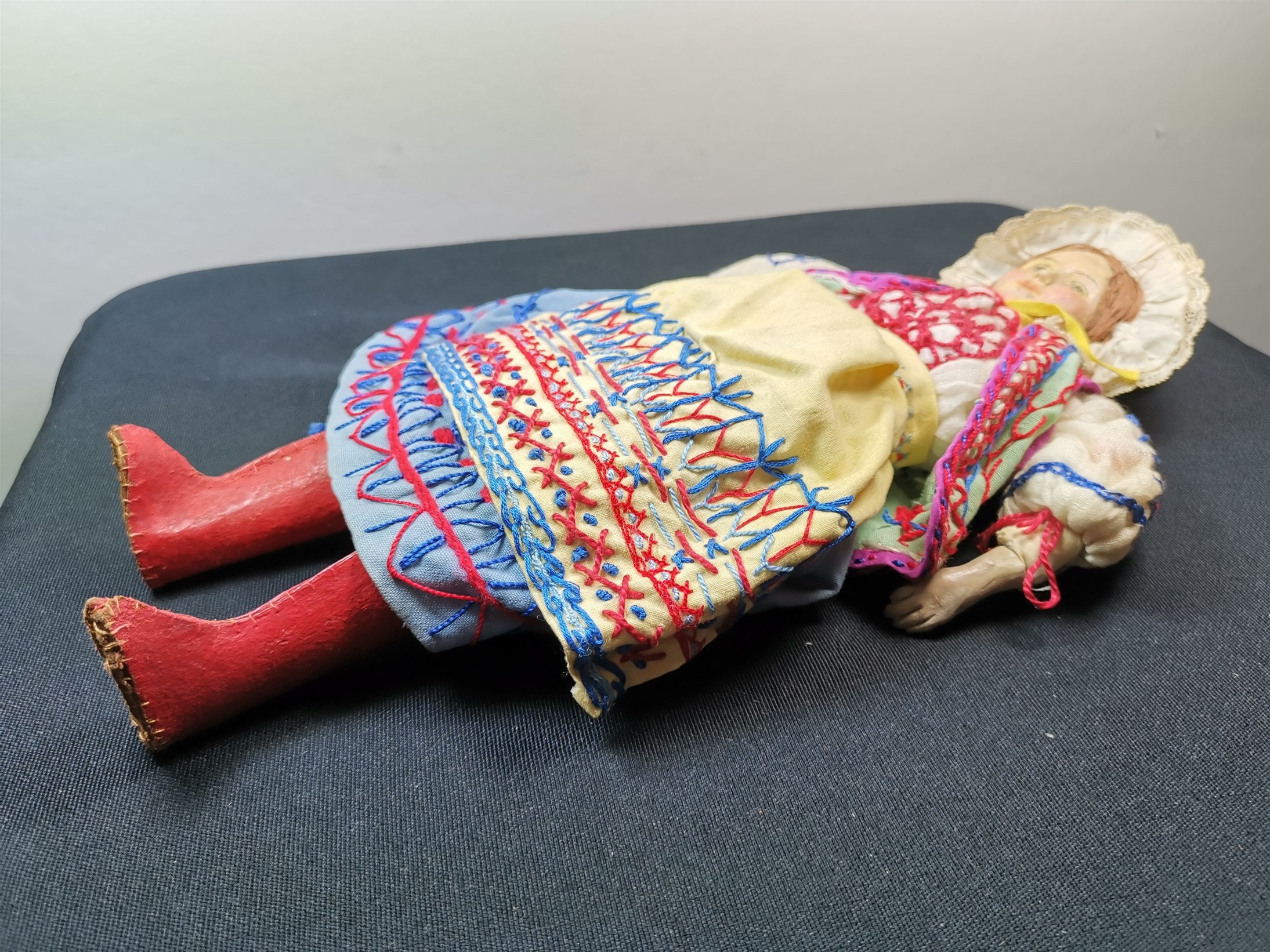 Vintage Doll Paper Mache Cloth Clay Leather Hand Made Original | Etsy