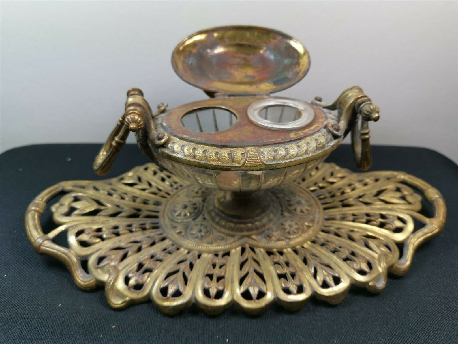 Antique Inkwell and Stand With Snakes Decoration Gilded Bronze - Etsy UK