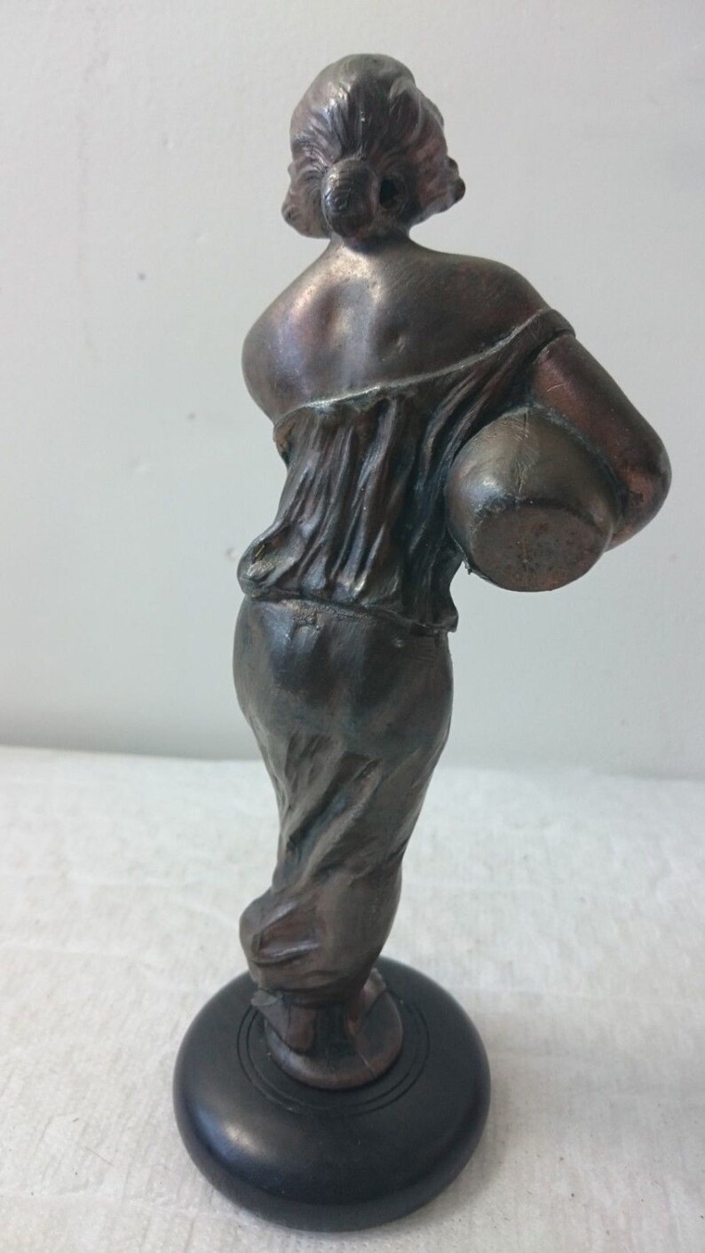Antique Art Nouveau Lady Copper Metal Statue Sculpture - Etsy