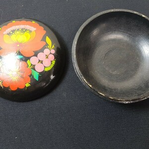 Vintage Russian Box Hand Painted Round for Powder Jewelry - Etsy