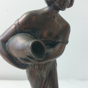 Antique Art Nouveau Lady Copper Metal Statue Sculpture - Etsy