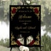 Halloween Gothic Wedding Welcome Sign, Goth Skulls and Vintage Burgundy ...