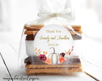 Printable OR Printed Autumn Floral Wedding Stickers in Rust - Etsy