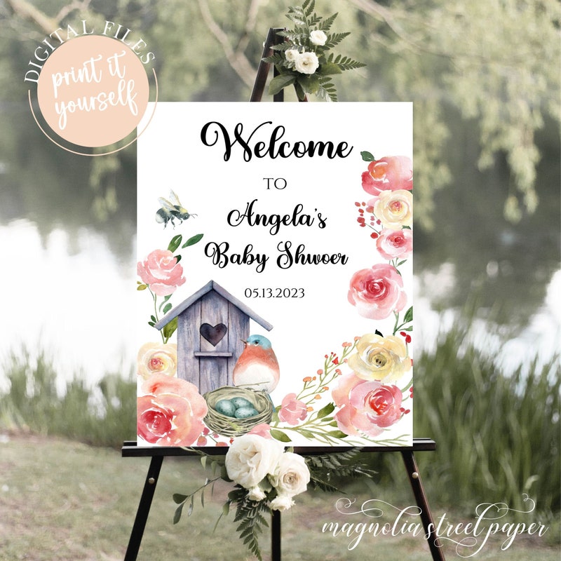 Welcome Sign With Birds - Etsy