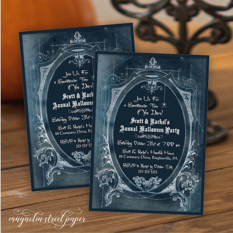 Spooky Halloween Invitation, Scary Goth Costume Party Invite or ...