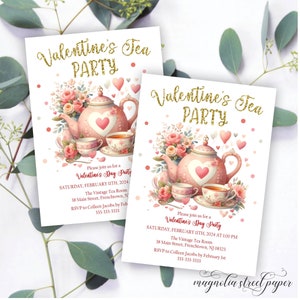 Valentine's Day Tea Party Invitation, Brunch and Tea With Girlfriends ...