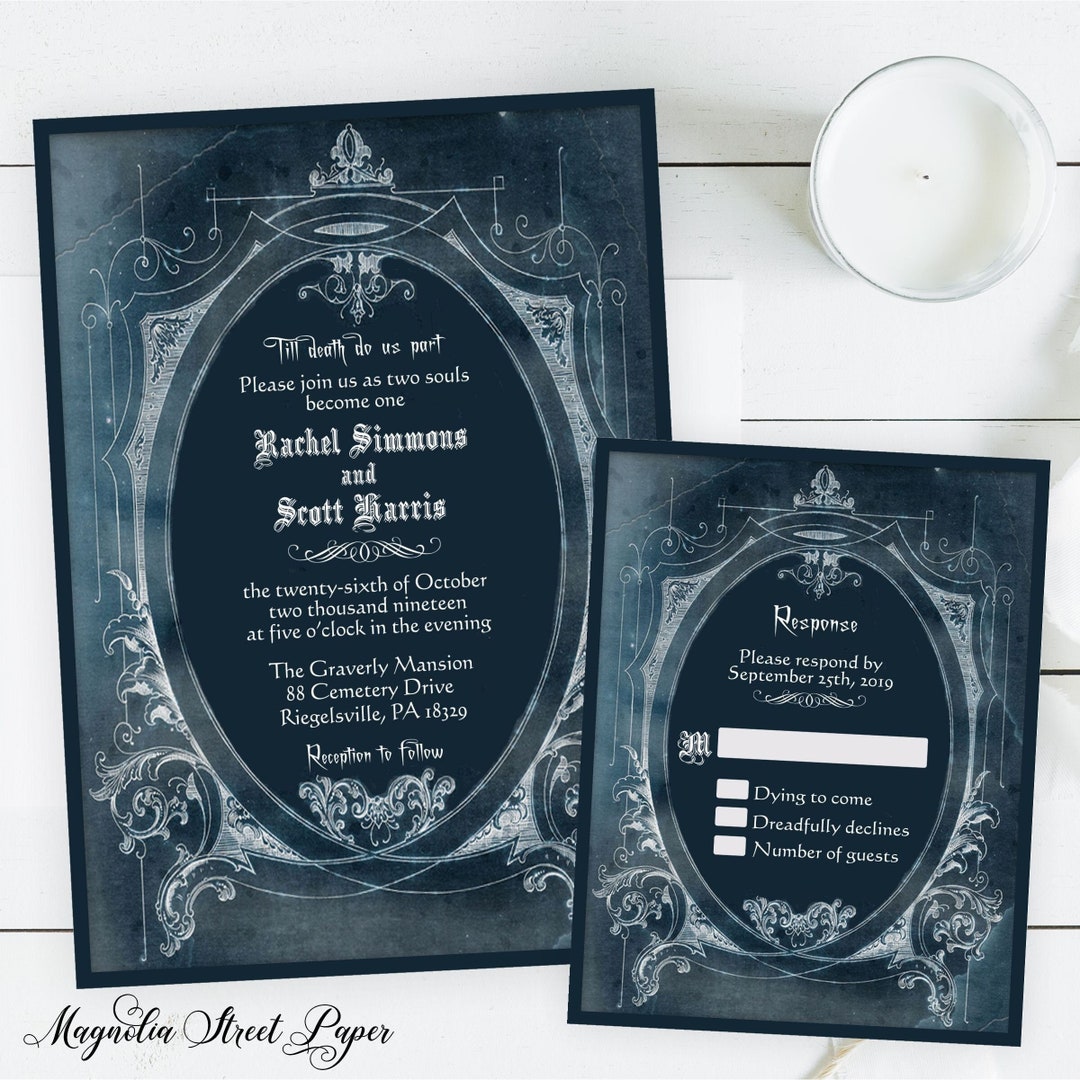 Halloween Gothic Wedding Invitation, Till Death Do Us Part Spooky ...