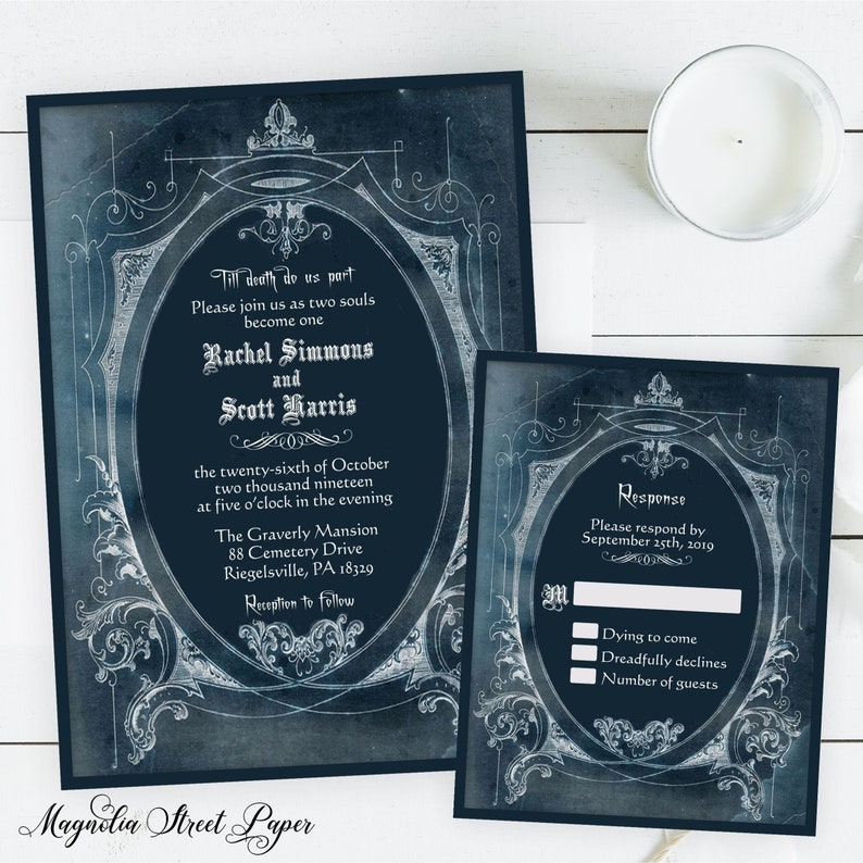 Halloween Gothic Wedding Invitation, Till Death Do Us Part Spooky ...