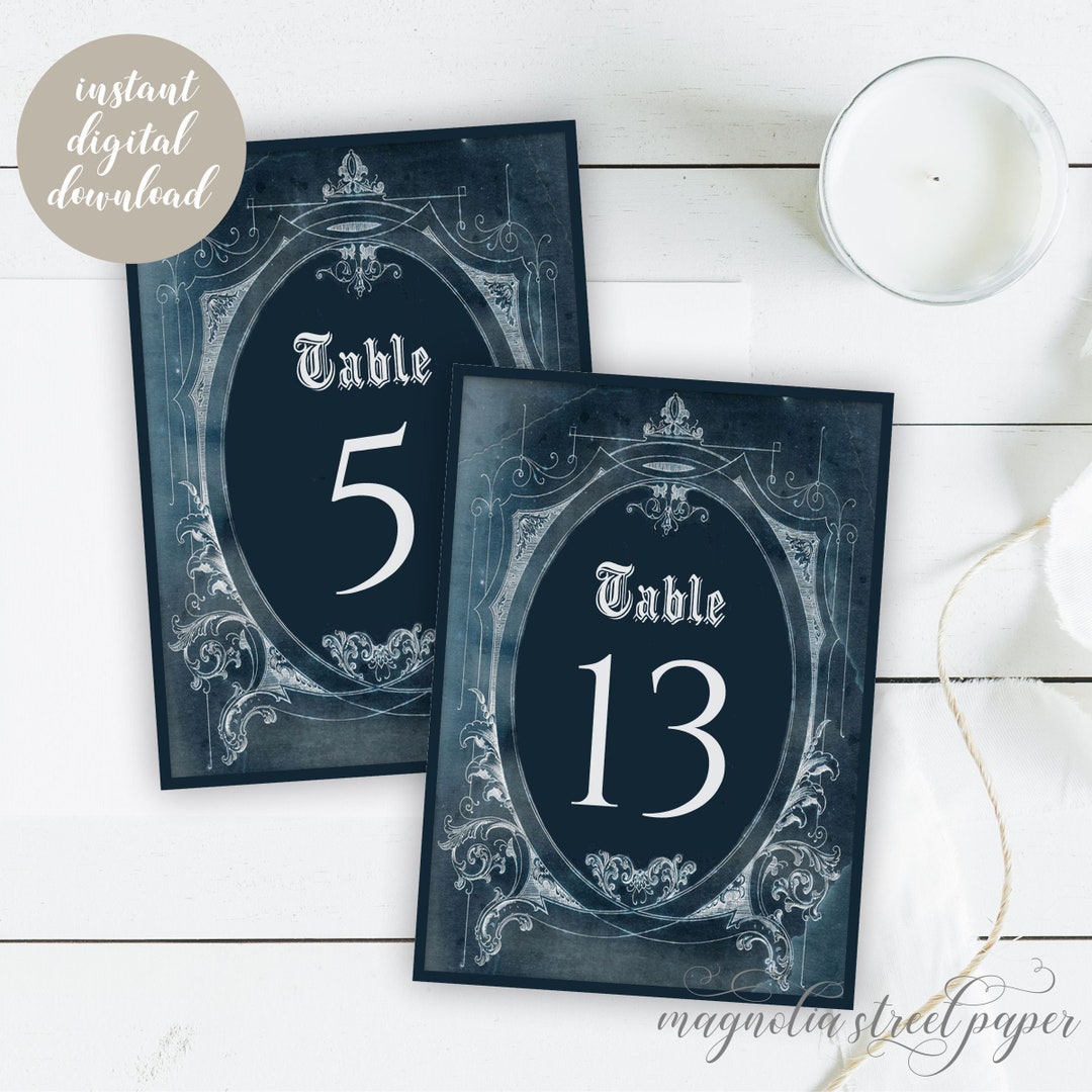 Halloween Goth Table Numbers, Printable Tables 1 30, 5 X 7, Costume or ...
