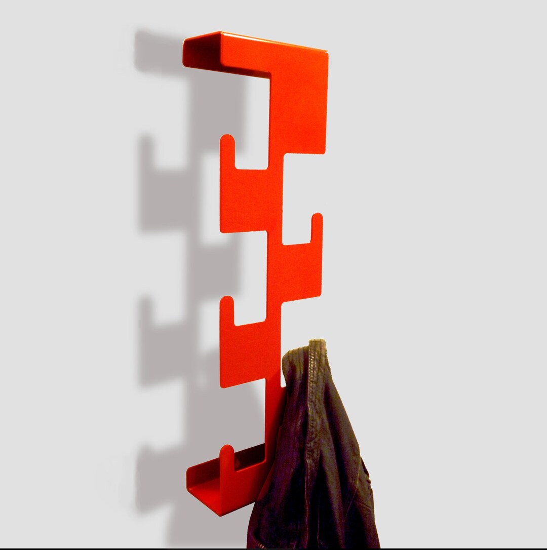 Vertical Wall Mounted Retro Coat Rack Hanger Hook in Red - Etsy