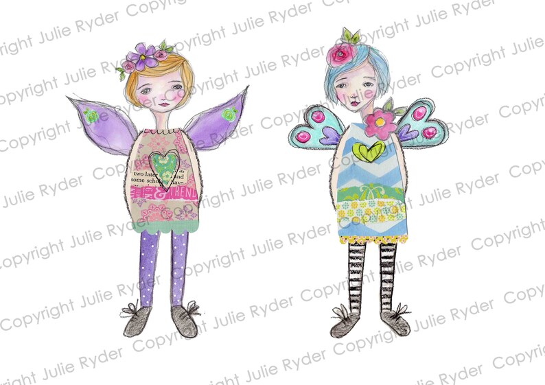 Instant Download Printable Set TWO Fairy Dolls and Friends Mix and ...
