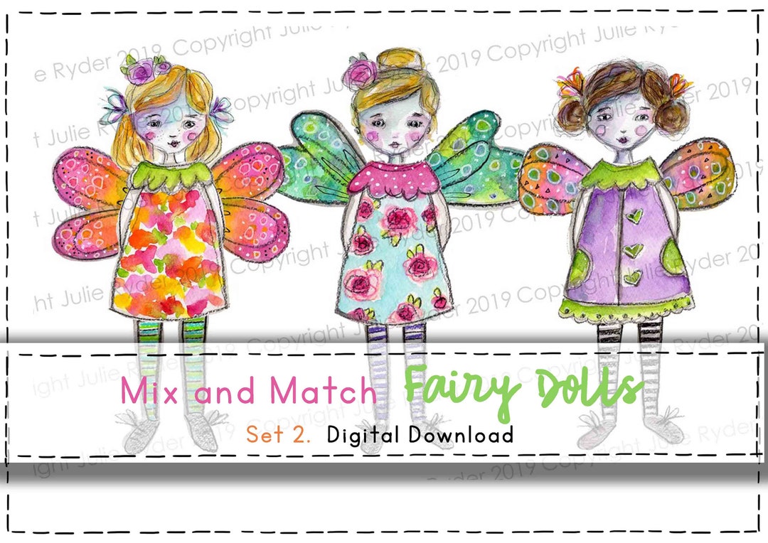 Printable Mix and Match Fairy Doll Set 2 - Digital Image for ...