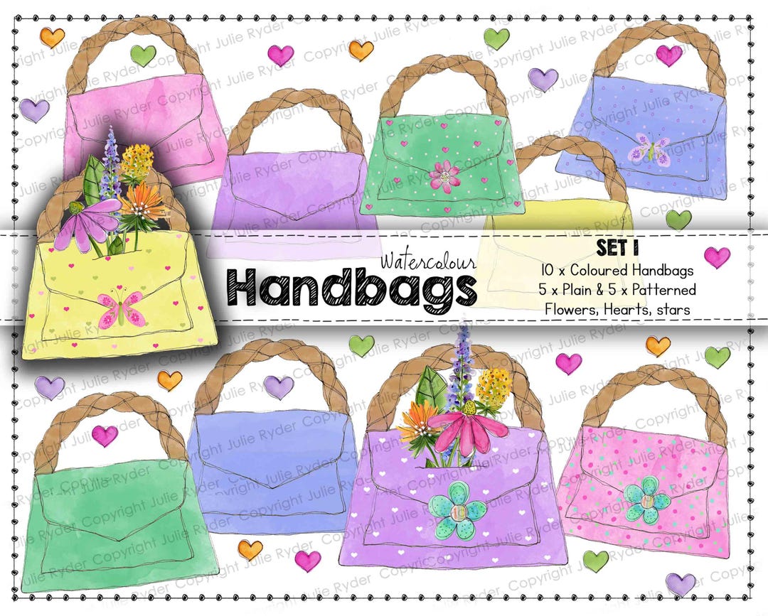 Watercolour Handbag Clipart | Printable Purses Digital Download | Art ...