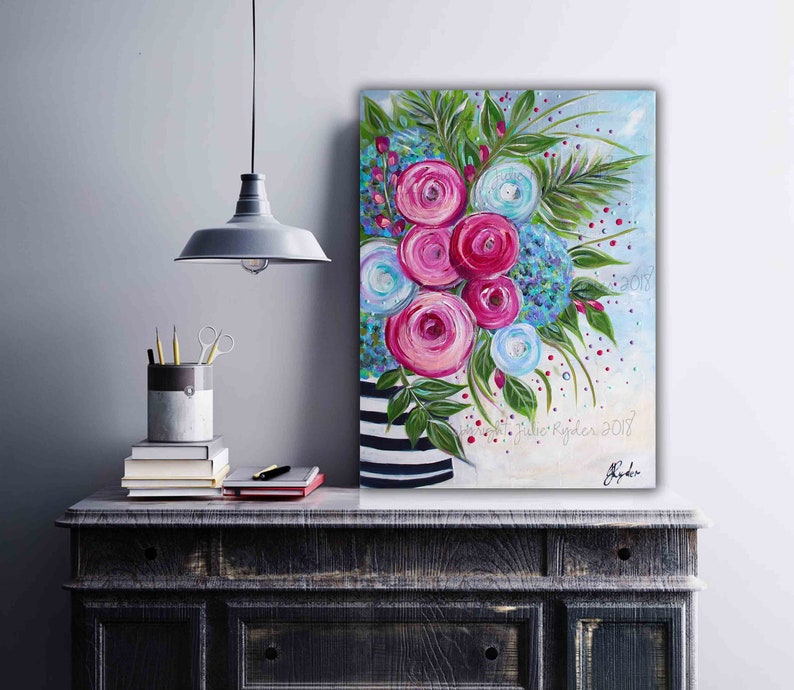 18 X 25 Inch Floral Painting Flowers in a Vase Hydrangeas - Etsy Australia