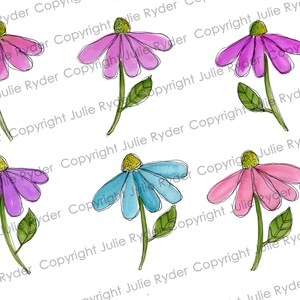 Watercolor Daisy Flower Clipart: Hand-painted Digital Stickers, Collage ...