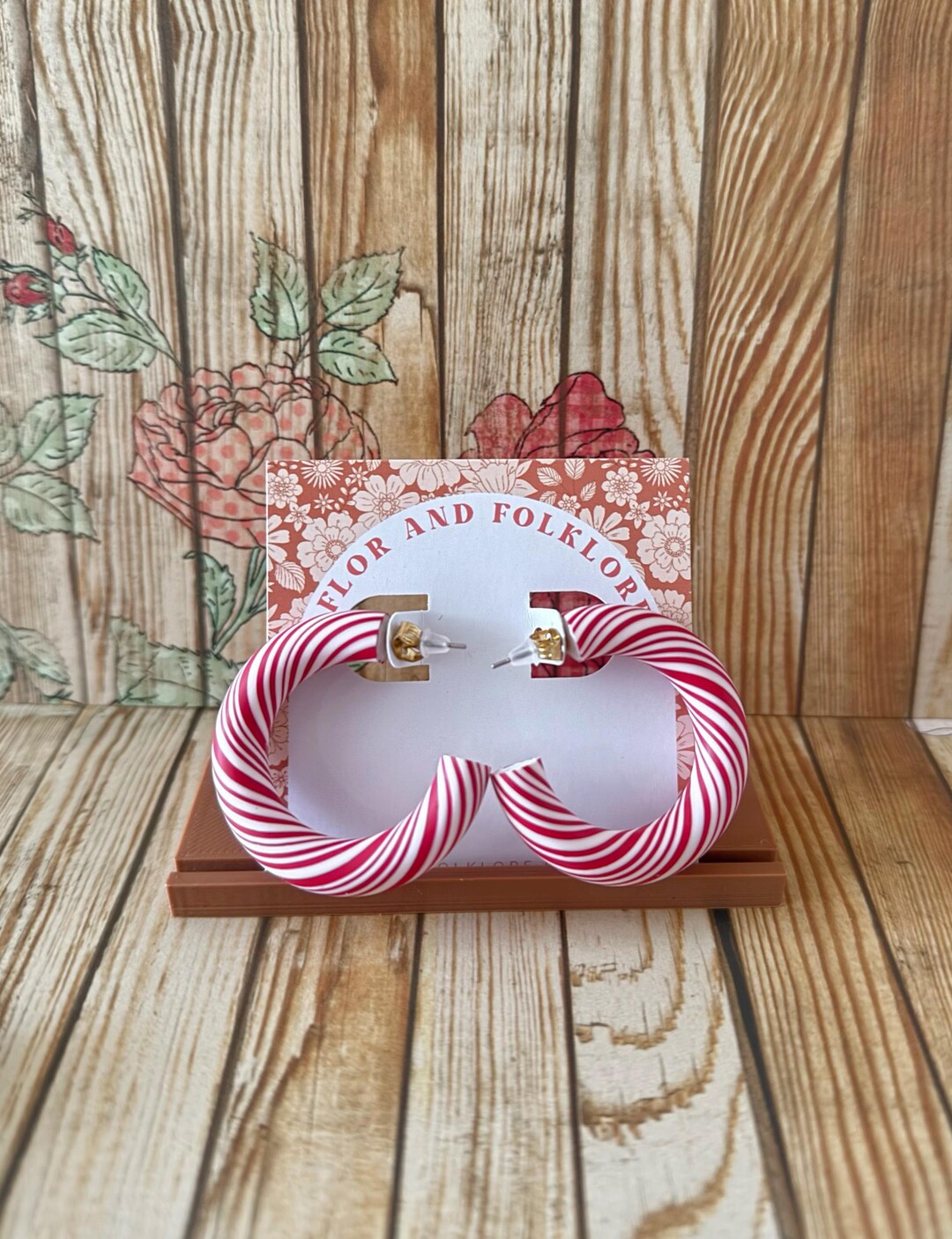 Candy Cane Hoops, Holiday Earrings, Christmas Spirit Xmas Gift Red - Etsy