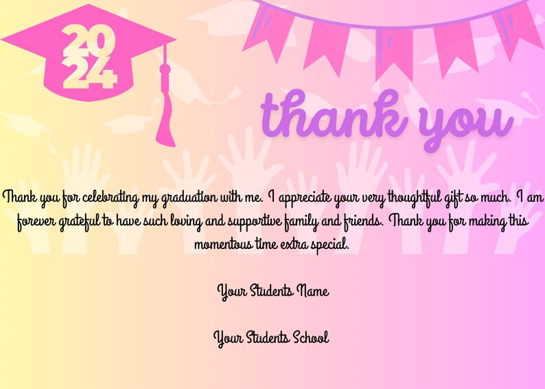 Custom Graduation Thank You Note - Etsy