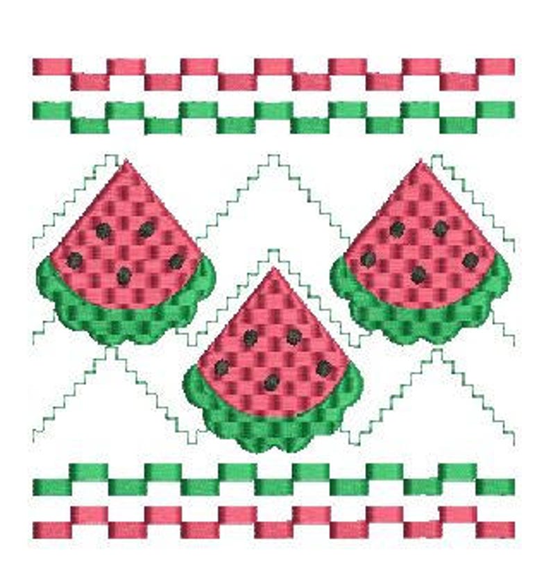 Watermelon Embroidery Design - Watermelon Smock Embroidery Design ...