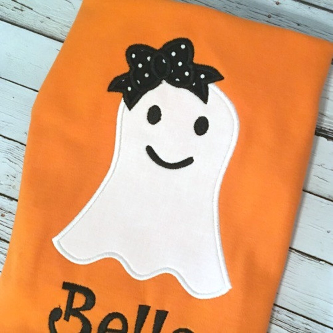 Ghost Applique - Girl Ghost Applique- Halloween Applique - Halloween ...