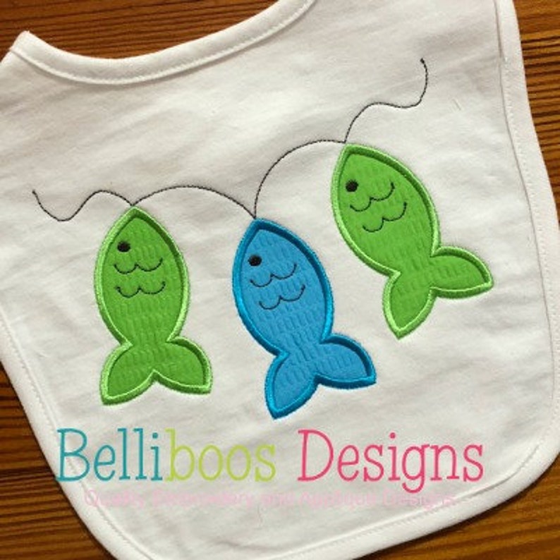 Fish Applique Design - Fishing Applique Design - Beach Applique Design ...
