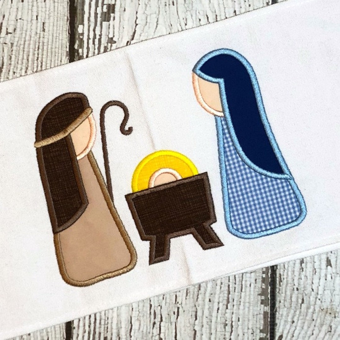 Nativity Applique Design - Nativity Embroidery Design - Christmas ...