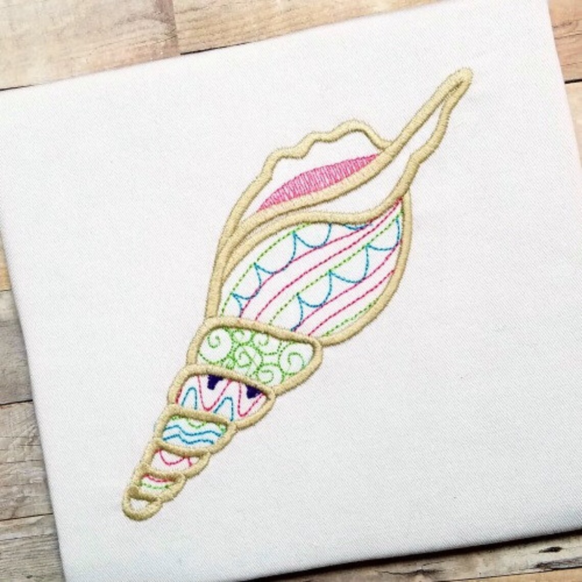 Shell Embroidery Design Beach Embroidery Design Nautical | Etsy