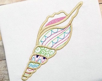 Shell Embroidery Design Beach Embroidery Design Summer | Etsy