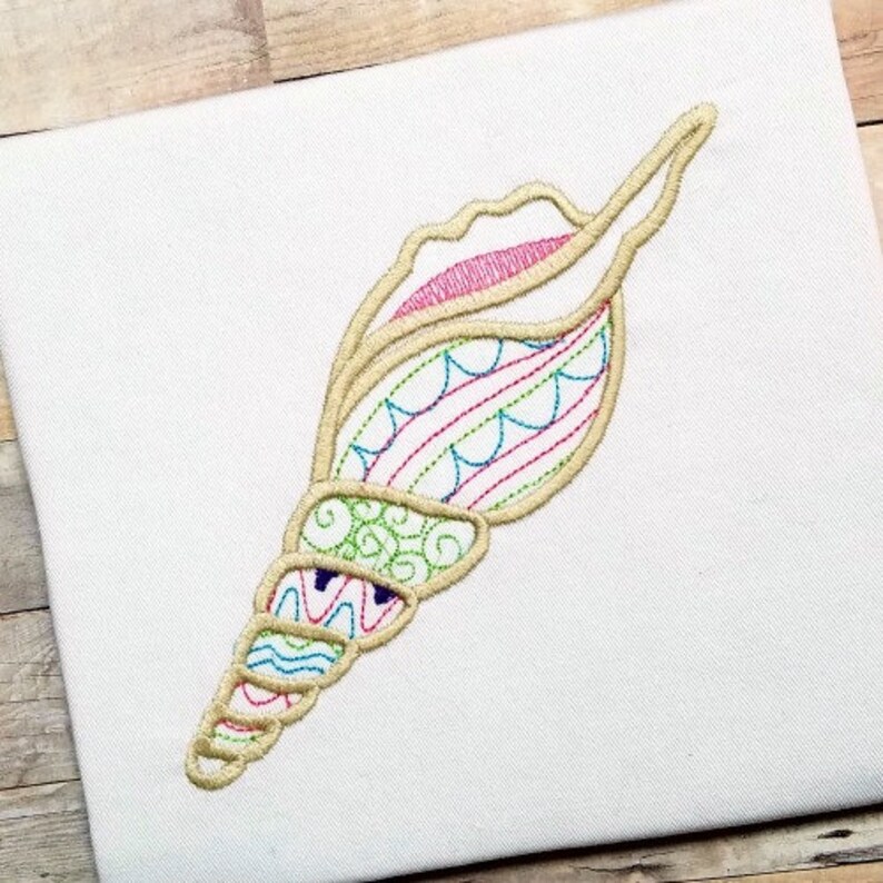 Shell Embroidery Design Beach Embroidery Design Nautical | Etsy