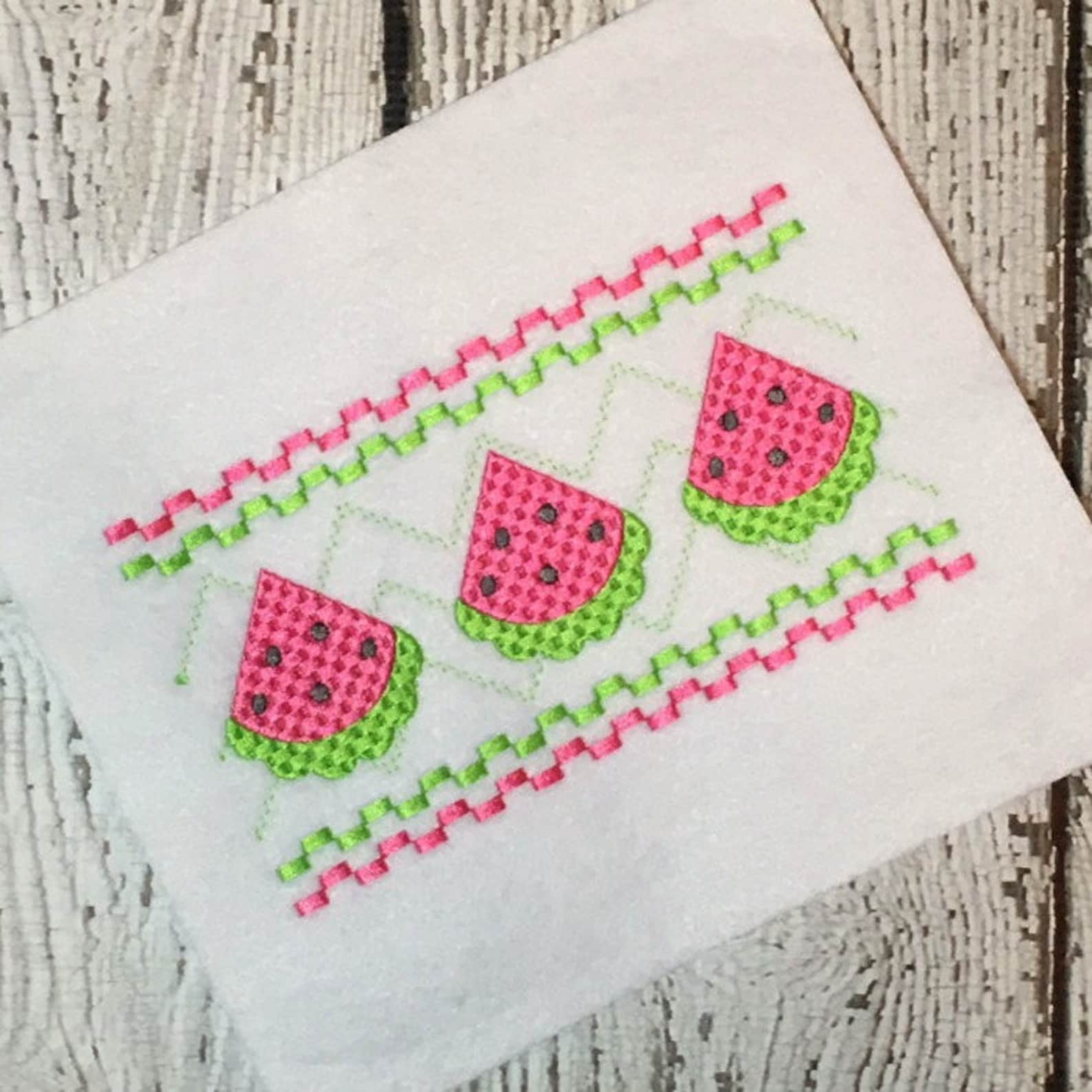 Watermelon Embroidery Design - Watermelon Smock Embroidery Design ...