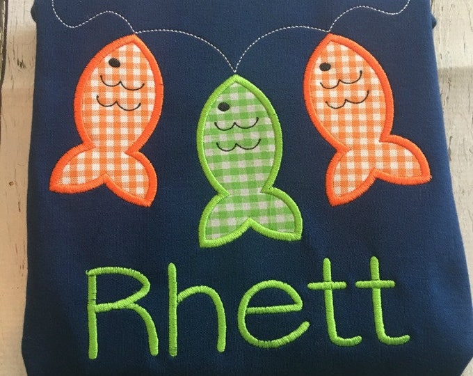 Fish Applique Design - Fishing Applique Design - Beach Applique Design ...