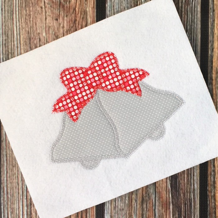 Christmas Bells Applique Design - Vintage Zig Zag Applique Design - Etsy
