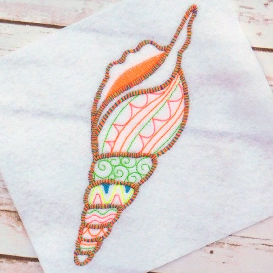 Shell Embroidery Design Beach Embroidery Design Nautical | Etsy