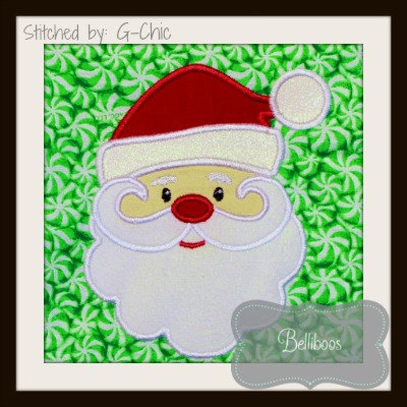 Santa Applique Embroidery Design Christmas Applique Design - Etsy