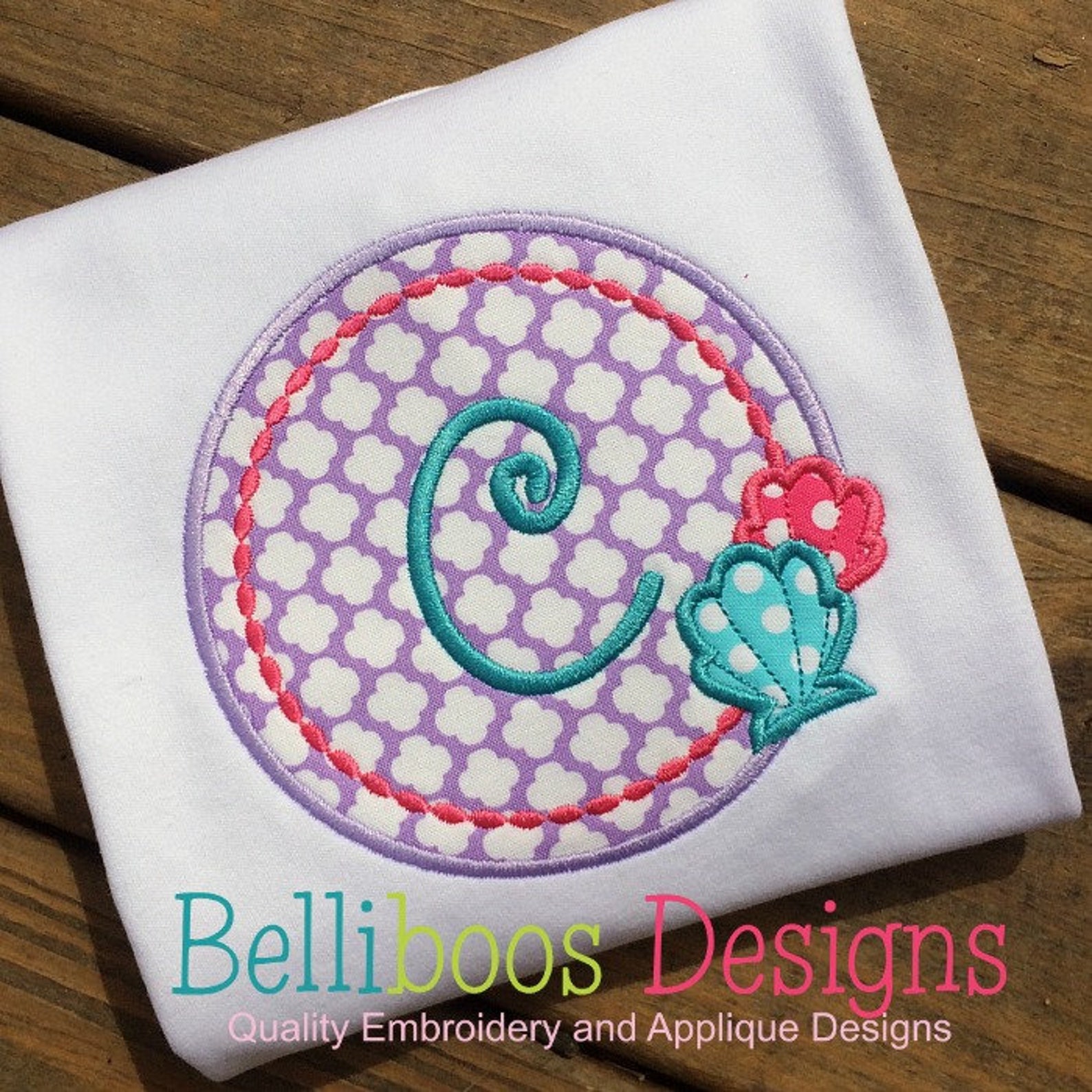 Shell Frame Applique Beach Applique Summer Applique - Etsy