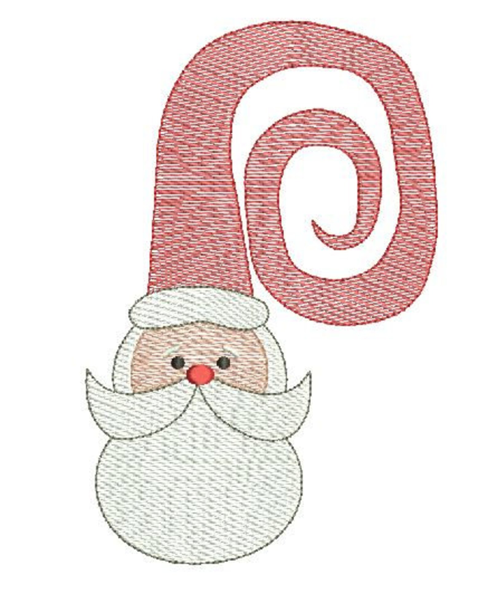 Santa Embroidery Design Christmas Embroidery Design Sketch | Etsy