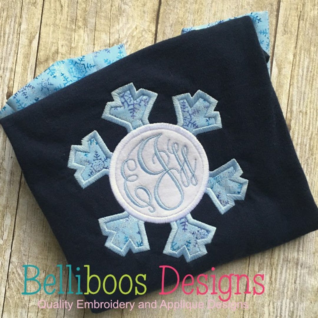 Snowflake Applique - Winter Applique - Christmas Applique - Monogram ...
