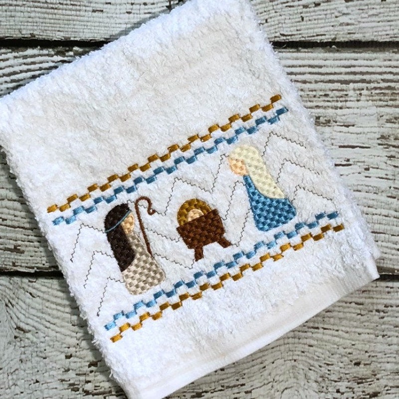 Nativity Embroidery - Etsy