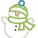 Snowman Applique Design - Christmas Applique Design - Winter Applique ...