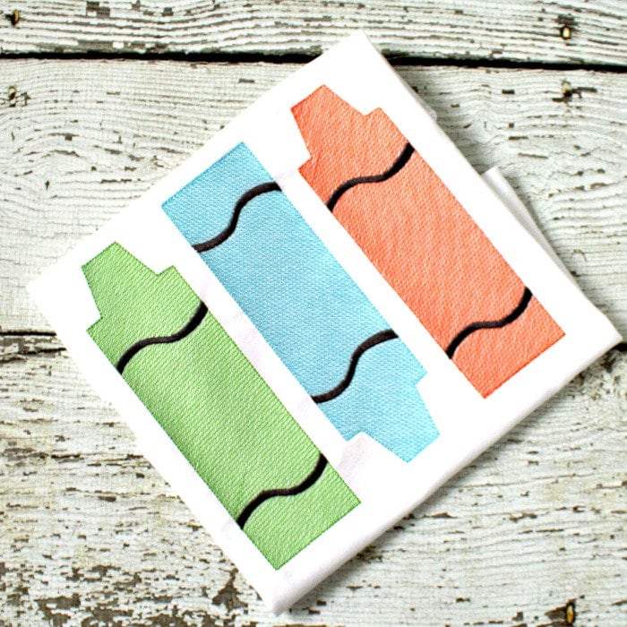 Crayon Sketch Embroidery Design - School Embroidery Design - Back to ...